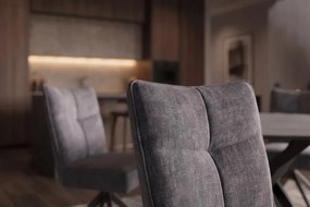 Designová otočná židle Narayan šedý samet