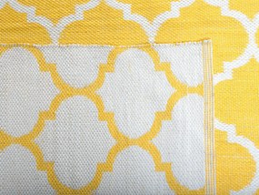 Kanárkově žlutý oboustranný koberec s geometrickým vzorem 160x230 cm AKSU Beliani