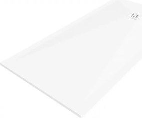 Mexen Stone+, obdélníková vanička z minerálního kompozitu 200 x 90 cm, bílá, bílá krytka, 44109020-W