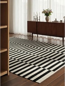 Černo-bílý oboustranný ručně tkaný vlněný koberec 200x300 cm Donna – Hanse Home