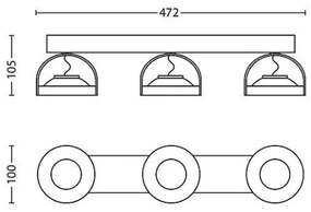 Philips 53313/17/16 - LED Stmívatelné svítidlo MYLIVING SPUR 3xLED/4,5W/230V