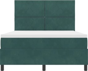 Postel s boxspringem s čelo Tmavě zelená 140 x 190 cm samet 3339899
