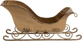 Vánoční dekorace zlaté antik kovové sáně - 20*6*9 cm