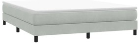 Postel Box Spring bez matrace světle šedá 180x210 cm samet 3315837