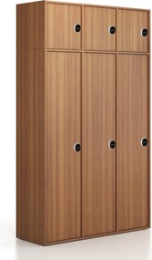 Nástavba pro skříně FRAME, 3x dveře, 1299 x 450 x 427 mm, RFID zámek, ořech