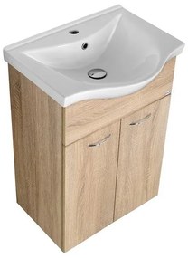 AQUALINE KERAMIA FRESH umyvadlová skříňka 51,1x74x34cm,dub platin (50058)