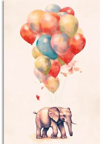 Obraz zasněný slon s balony - 60x90
