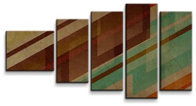 Sablio Obraz - 5-dílný Hnědá abstrakce - 100x60 cm