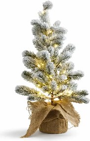LED umělý vánoční svítící stromeček v květináči zasněžený 50 cm, IP20 interiér, 50 diod
