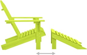 Zahradní židle Adirondack s podnožkou masivní jedle zelená 315866