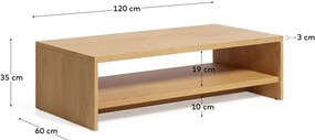 Konferenční stolek v dekoru dubu v přírodní barvě 60x120 cm Abilen – Kave Home