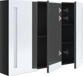 LED koupelnová skříňka se zrcadlem 89 x 14 x 62 cm zářivě černá 326526