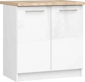 Kuchyňská skříňka Olivia S80 2D bílá/bílý lesk