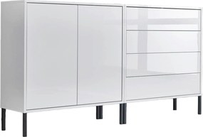 XXXLutz ŠIROKÁ KOMODA, bílá, vysoce lesklá bílá, 158/86/33 cm MID.YOU - Komody na nožičkách - 001067002201