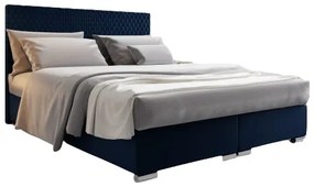 Kontinentální postel 180 cm Harlan Comfort (tmavě modrá) (s roštem, matrací a úl. prostorem). 1056001