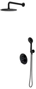OMNIRES Y - Sprchový set s termostatem pod omítku, s tělesem, průměr 25 cm, 5 proudů, černá SYSYT05BL