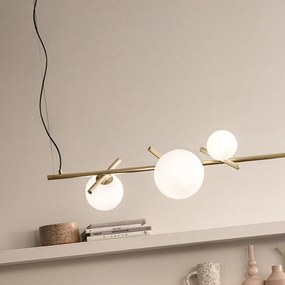 Toolight Toolight, stropní svítidlo 145cm 6xG9 APP1664-6CP, zlatá-bílá, OSW-05705