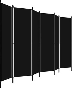 6dílný paraván černý 300 x 180 cm 320730