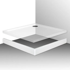 Čtvercová akrylátová sprchová vanička FLAT KVADRO čtverec 50 mm S 900 × 900 FLAT KVADRO/900x900 8000119