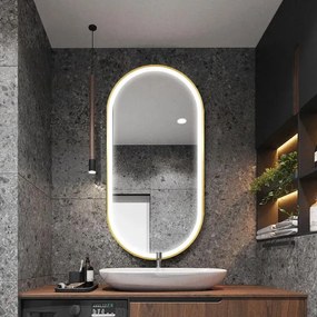 Tutumi Oválné zrcadlo 50x100 cm s vyhříváním a regulovatelným LED osvětlením HOM-02506
