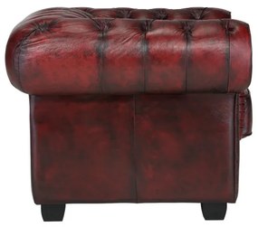 Massive home | Masivní křeslo Chesterfield z pravé kůže - červené