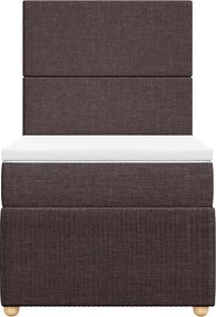 Box spring postel s matrací tmavě hnědá 90x200 cm textil 3291935
