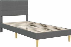 Rám postele s čelo Tmavě šedá 90 x 190 cm Textil 3414672