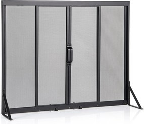 Costway Krbová zástěna s posuvnými dvířky Volně stojící ohniště – 89 × 72 cm