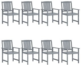 Zahradní židle 8 ks masivní akáciové dřevo šedé,  3078206