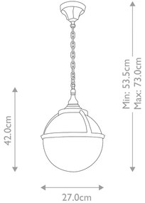 Elstead GLENBEIGH-CHAIN - Venkovní lustr na řetězu GLENBEIGH 1xE27/60W/230V IP44