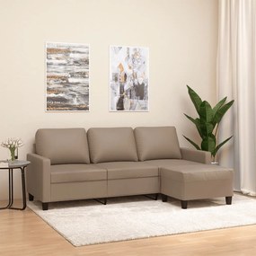 3místná pohovka s podnožkou cappuccino 180 cm umělá kůže 3201028