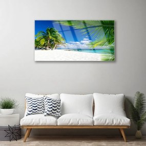 Obraz na skle Tropická Pláž Moře Výhled 125x50 cm
