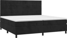 Box spring postel s matrací černá 200x200 cm samet 3143045