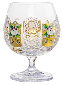 Zlatá broušená sklenice na koňak, Royal Crystal, 250 ml, 6 ks