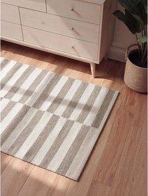 Bílý/šedý oboustranný/ručně tkaný vlněný koberec 80x150 cm Vika – Hanse Home