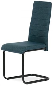 Židle jídelní, modrá látka, černý kov DCL-401 BLUE2