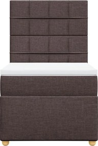 Box spring postel s matrací tmavě hnědá 90x200 cm textil 3293466