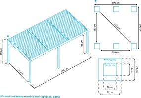 Bioklimatická pergola Marimex 3x5,9 m | 11640723