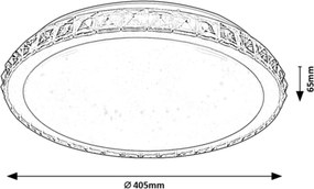 Rabalux Chromové stropní LED svítidlo Cressida 405mm 24W 2420