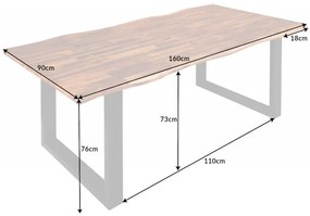 Noble Home Hnědý dřevěný jídelní stůl Genesis 160 cm