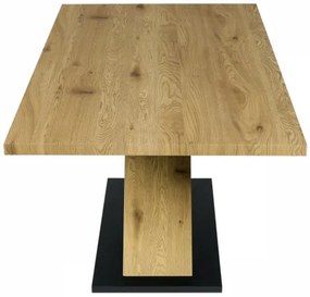 Jídelní stůl 160x90 x76 dub černá kovová podstava AT-3018 OAK