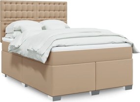 Box spring postel s matrací cappuccino 140x200 cm umělá kůže 3290727