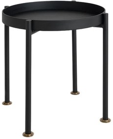 Nordic Design Černý kovový odkládací stolek Nollan 40 cm II.