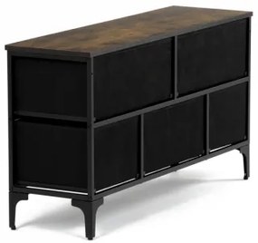 Retro komoda s nápisy 5 zásuvkami 103x30x56 AUK-W2103 BK