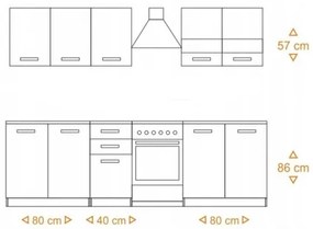 Kuchyňská sestava SET 200 - bílá/dub artisan