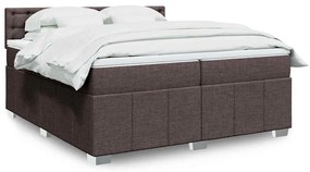 Box spring postel s matrací tmavě hnědá 200x200 cm textil