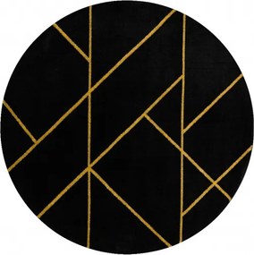 Kusový koberec Emerald geometric 1012 black and gold kruh, 200x200 (priemer) kruh, čierna, chodba / predsieň, Dywany Łuszczów