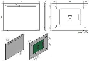 HOPA Zrcadlo s LED osvětlením BEROUNKA Rozměr A - 100 cm, Rozměr B - 3 cm, Rozměr C - 60 cm ZRBERO6010