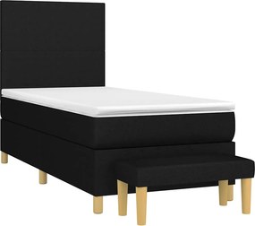 Box spring postel s matrací černá 90x200 cm textil 3136967