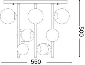 Ideal Lux - LED Lustr na tyči PERLAGE 9xG9/3W/230V pr. 55 cm zlatá/bílá